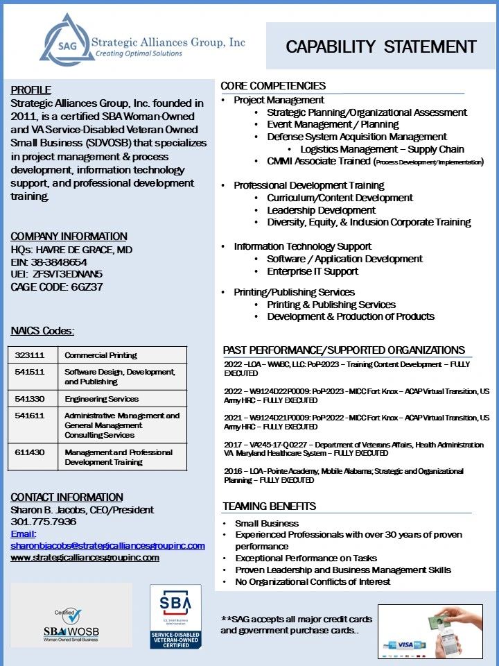 SAG Capability Statement